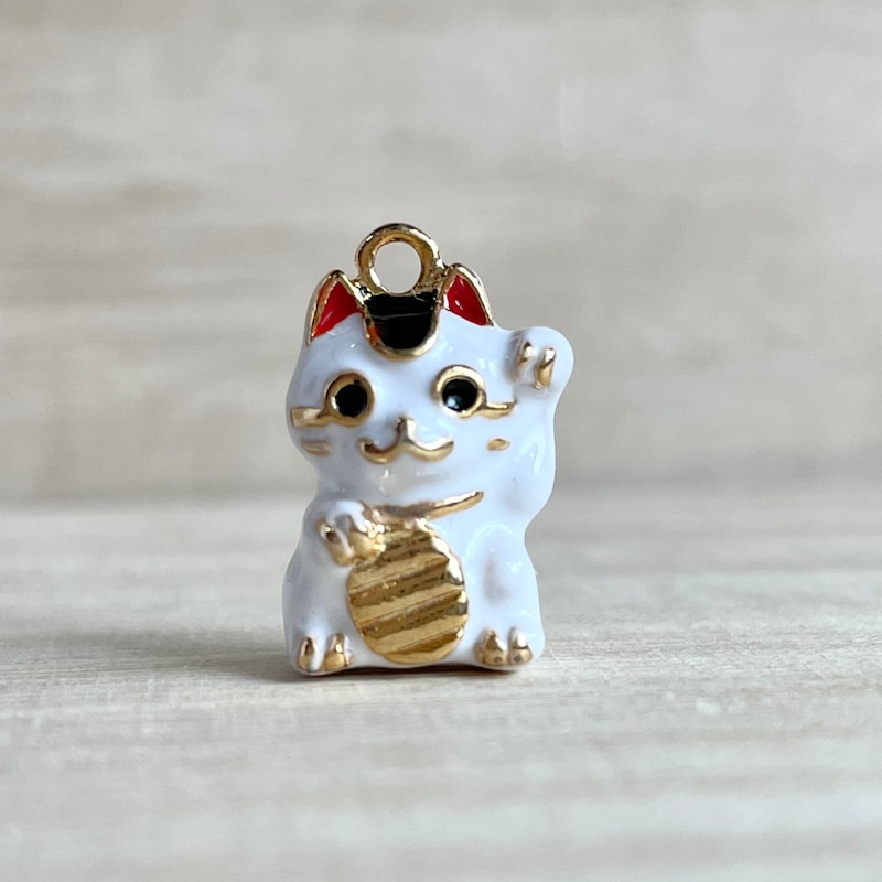 Lucky Cat Charm - Etsy