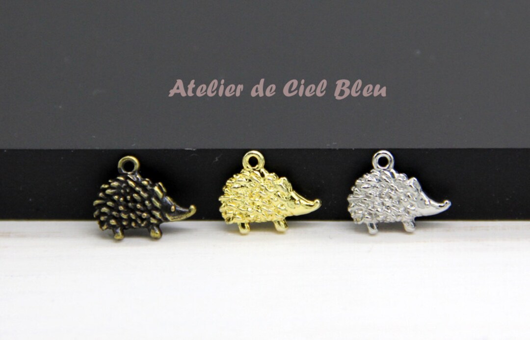 Hedgehog Charm, Tiny Hedgehog Charm, Gold Hedgehog Charm, Silver ...