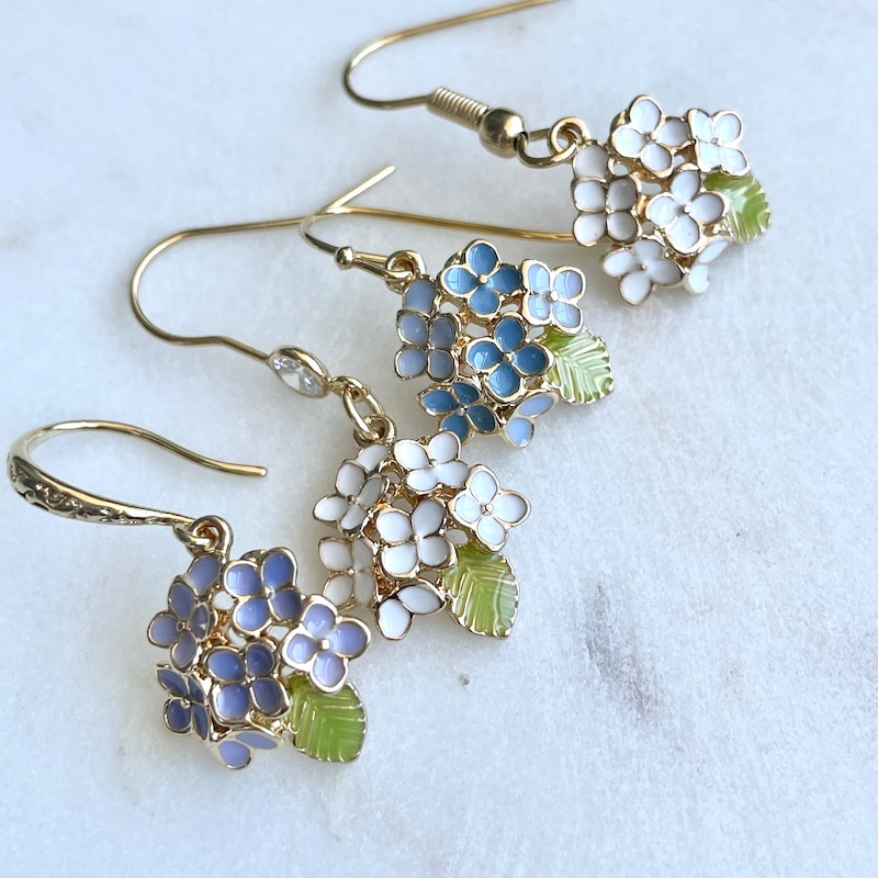 Hydrangea Earrings - Etsy