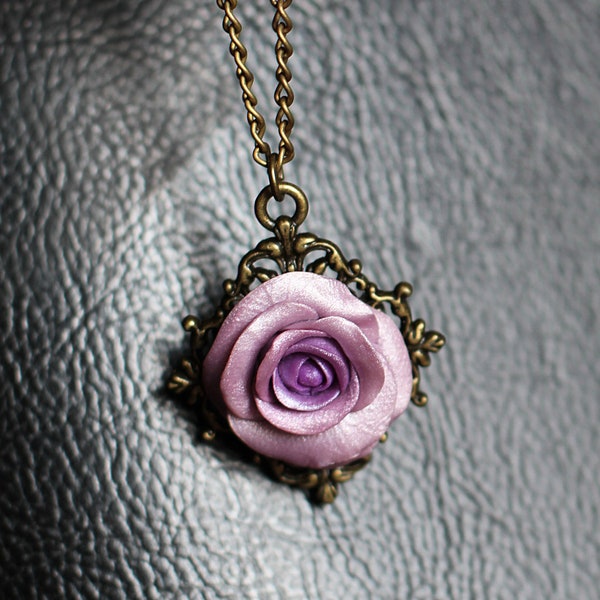 Rose Necklace - Etsy