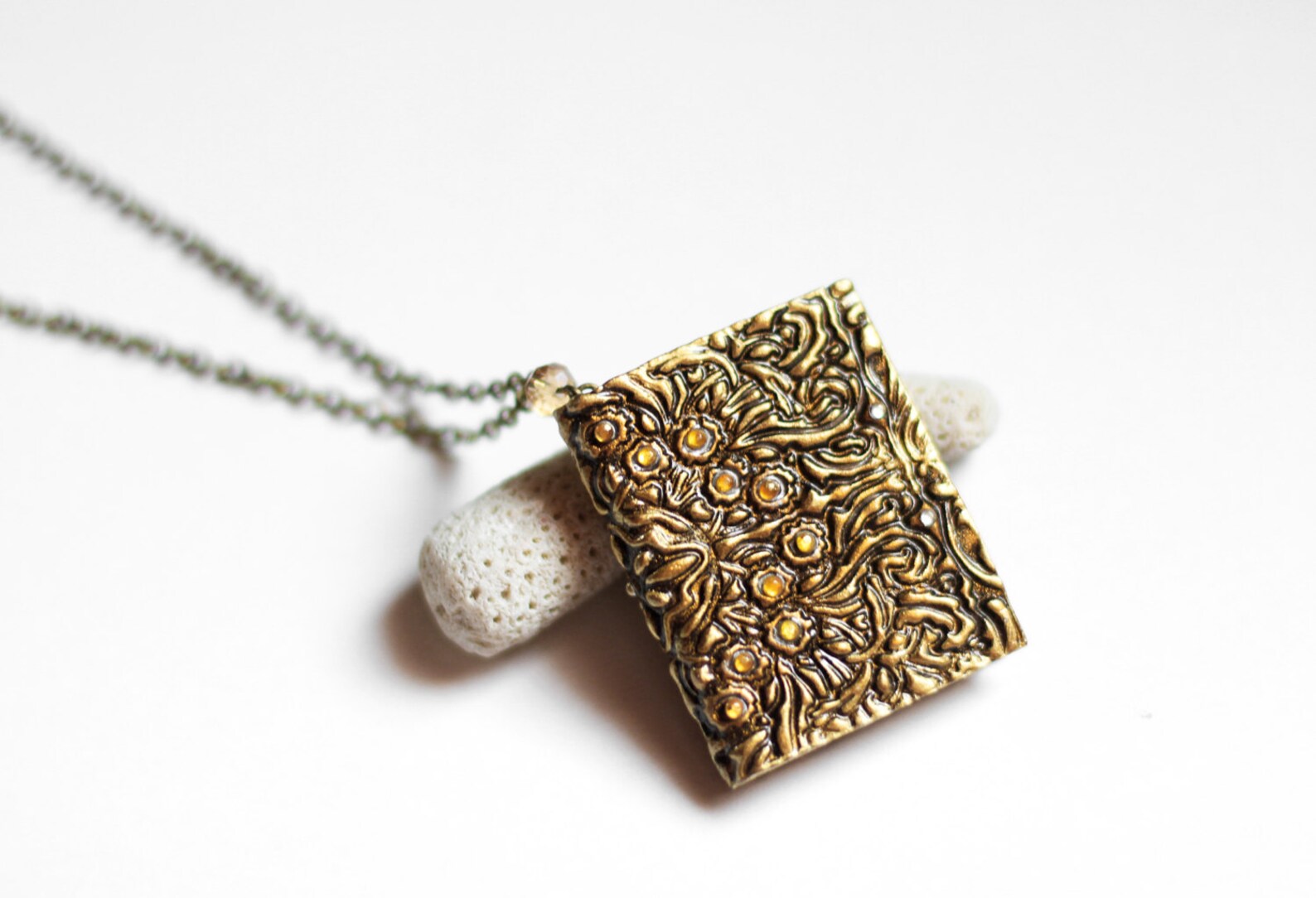 Gold Book Necklace Thoughtful Gift for Mom Mini Book Pendant Book Lover ...