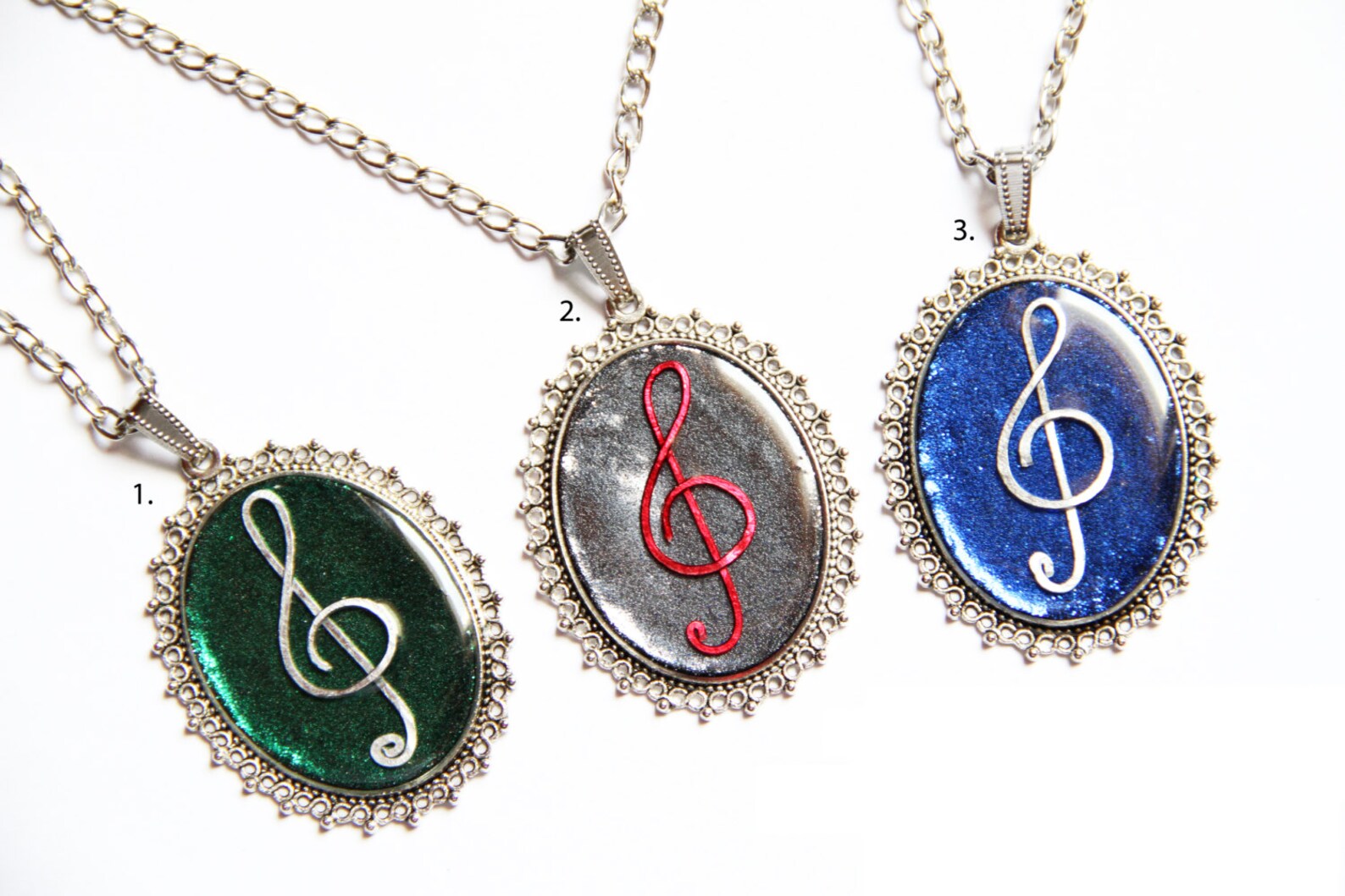Collier longue chaîne Musique cadeau Treble clef pendentif Musique ...