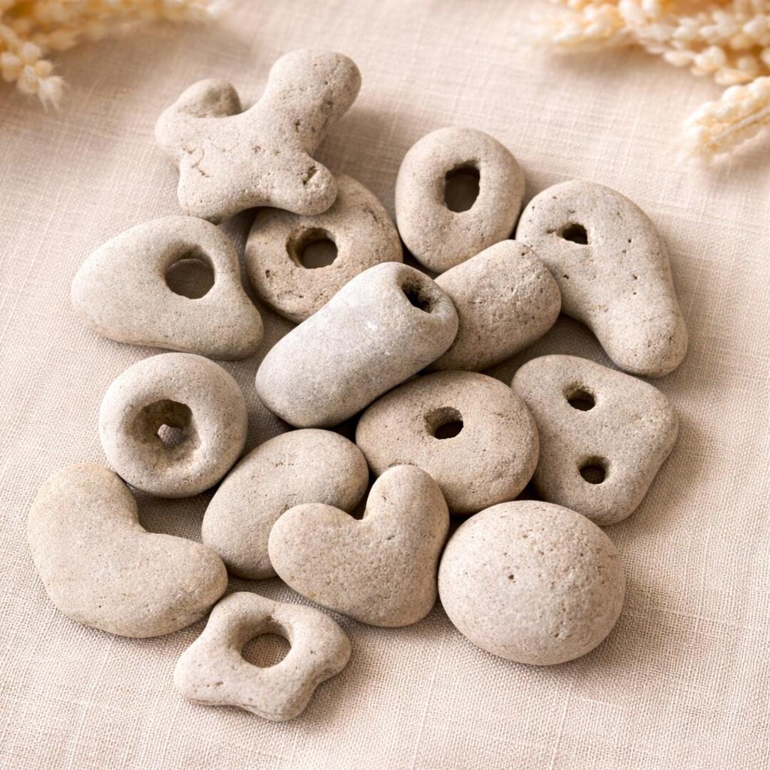Lot of 15 Hag Stones Various Shapes: Natural Beach Holey Rocks, Wiccan ...