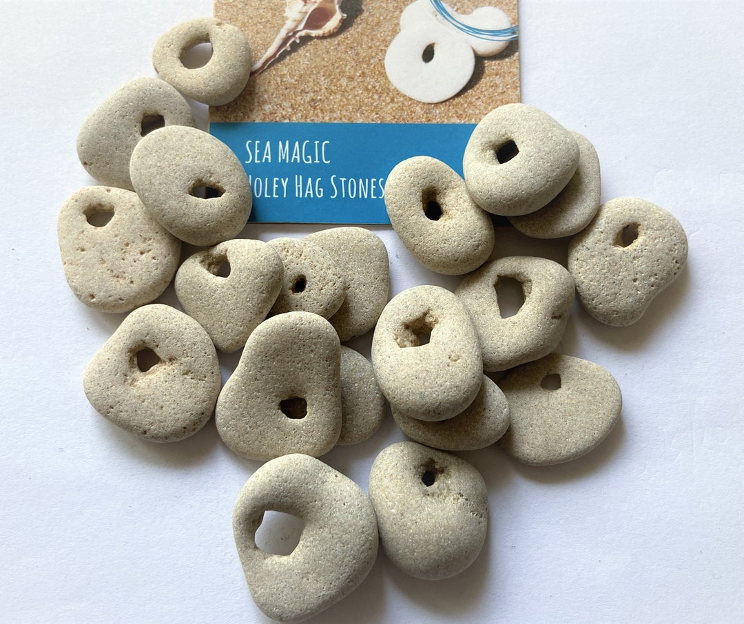 20 Natural Hag Stones - Beach Hagstones, Wiccan Decor, Small Rocks ...