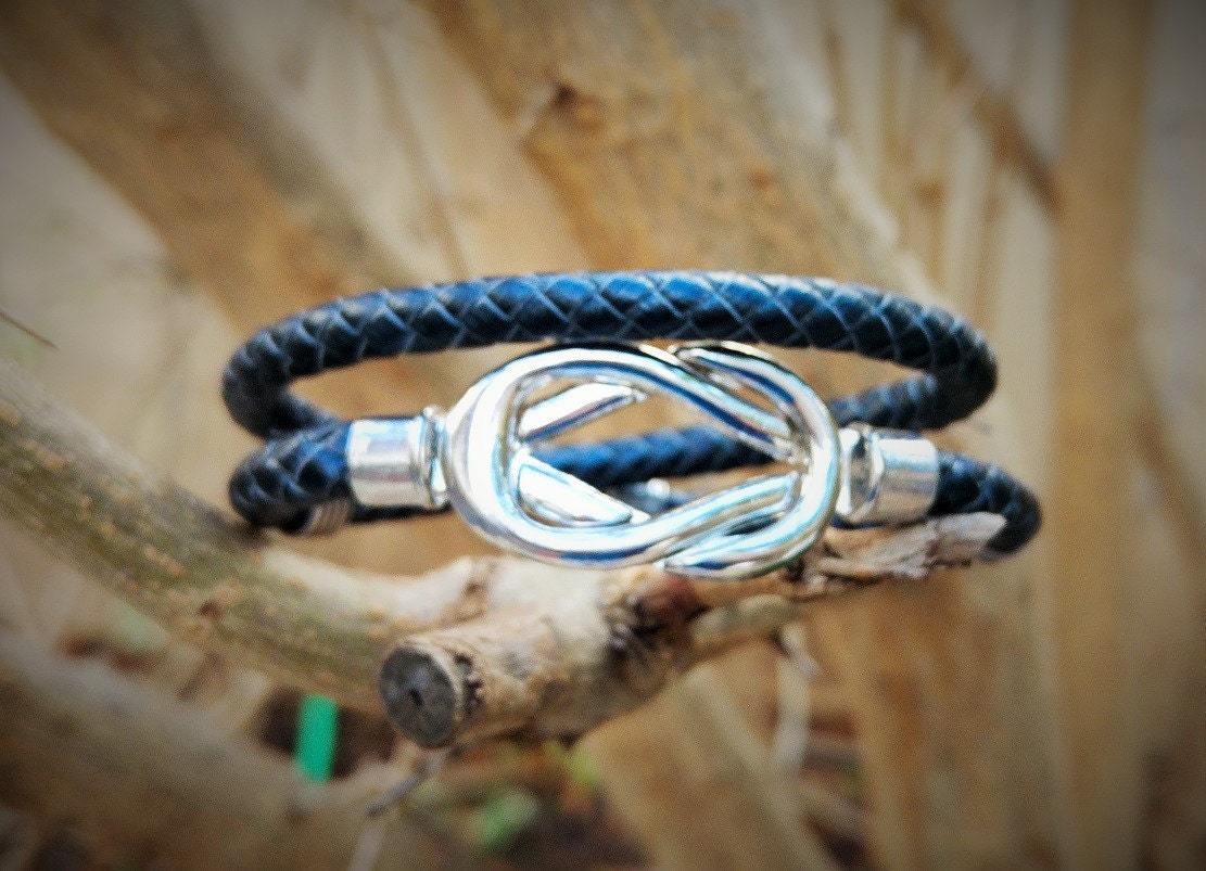 Infinity Leather Bracelet Mens Infinity Bracelet Eternity | Etsy
