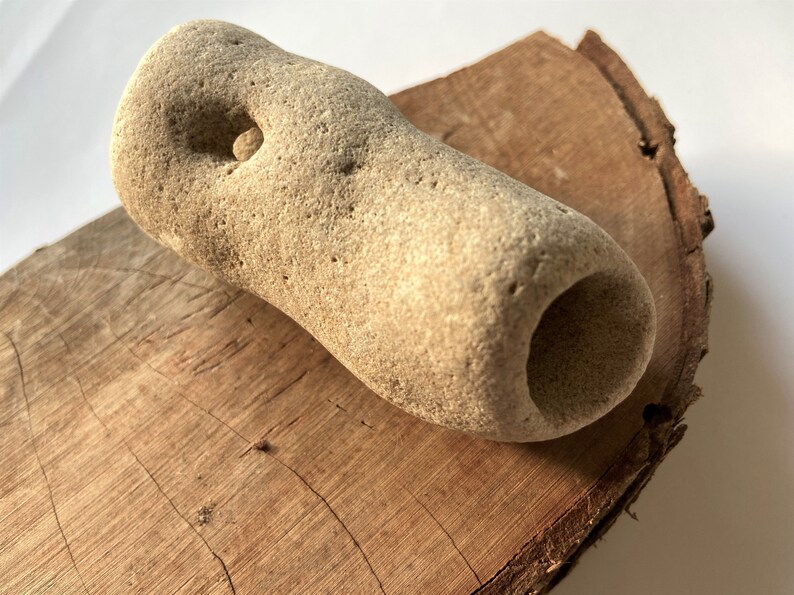 4 Big Hag Stone Tubes Natural Holed Beach Stones Holey Stone - Etsy