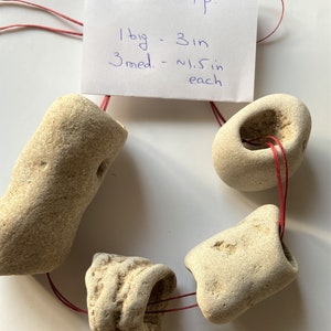 4 Big Hag Stone Tubes Natural Holed Beach Stones Holey Stone - Etsy
