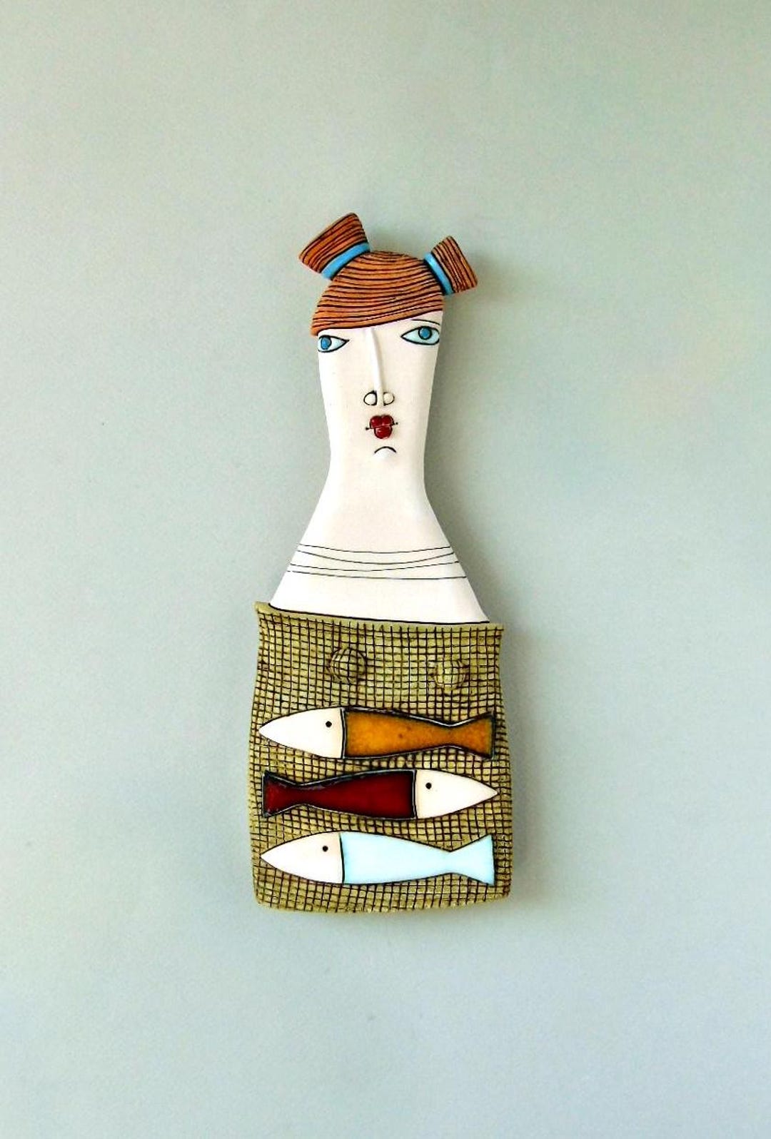 Ceramic Wall Art,ceramic Figure of Woman,ceramic Sculpture ,home Decor ...