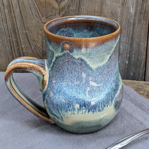 Large Blue Coffee Mug Handmade Ceramic Ready to Ship - Etsy