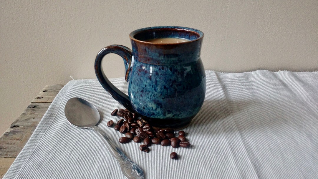 Large Blue Coffee Mug, Handmade Ceramic, Ready to Ship - Etsy