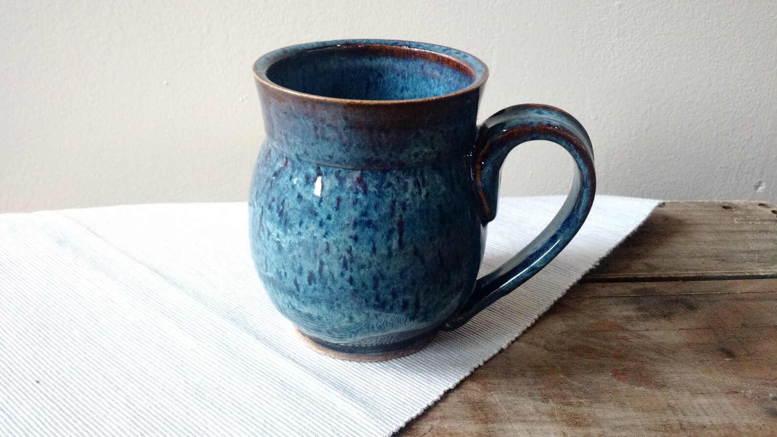 Large Blue Coffee Mug Handmade Ceramic Ready to Ship | Etsy