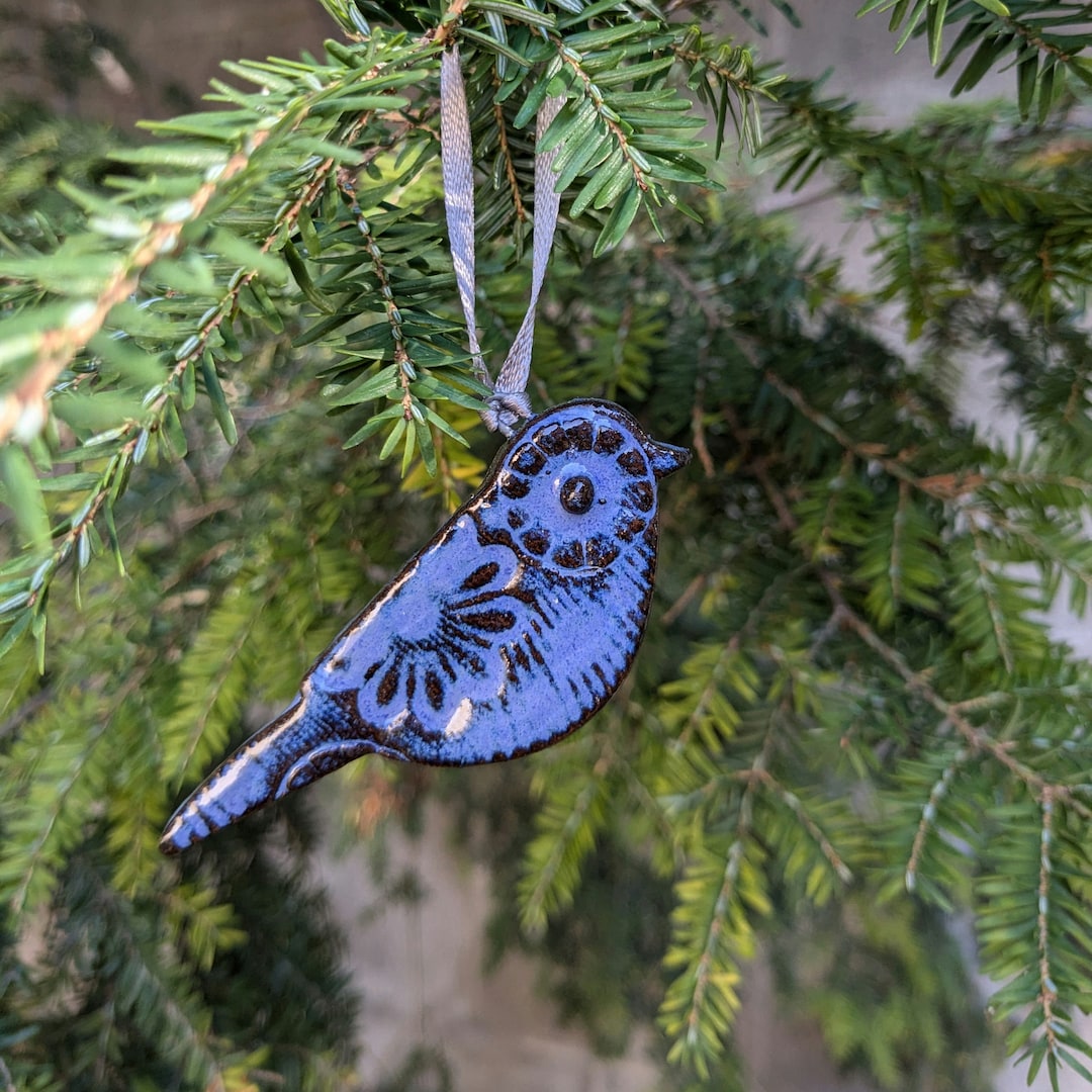 Blue Bird Ornament, Handmade Ceramic, Ready to Ship - Etsy