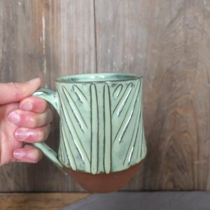 Unique Light Green Coffee Mug, Handmade Ceramic, Ready to Ship - Etsy
