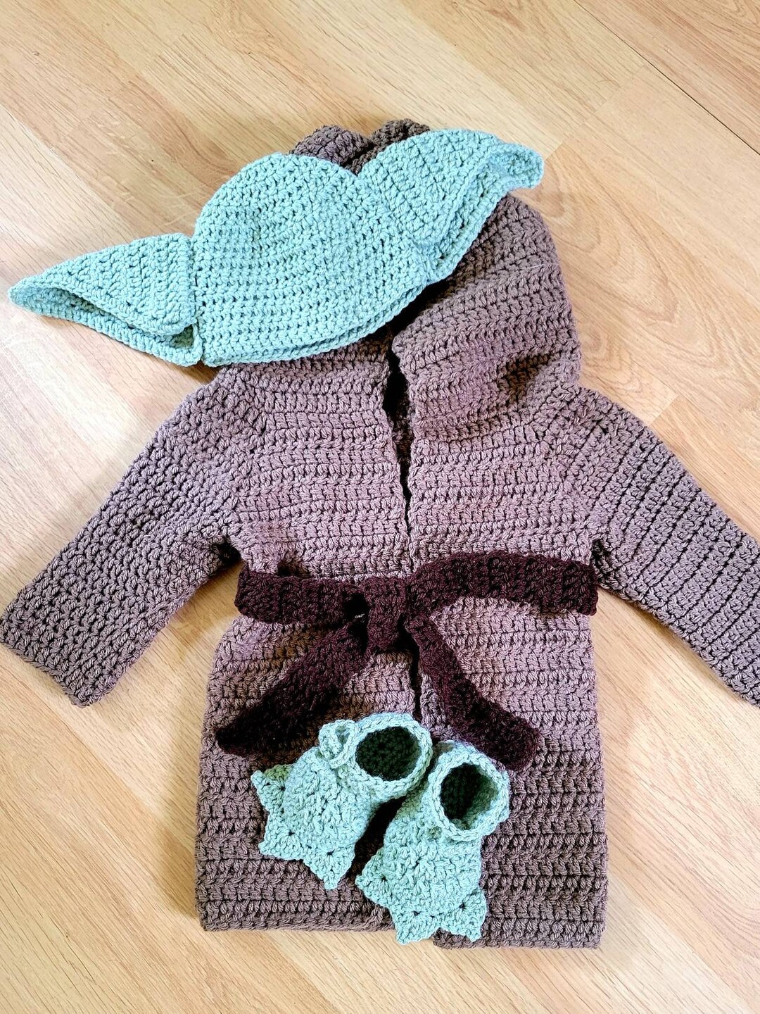 Handmade Crochet Baby Yoda Grogu Hat, Shoes, Robe or Outfit, Costume ...