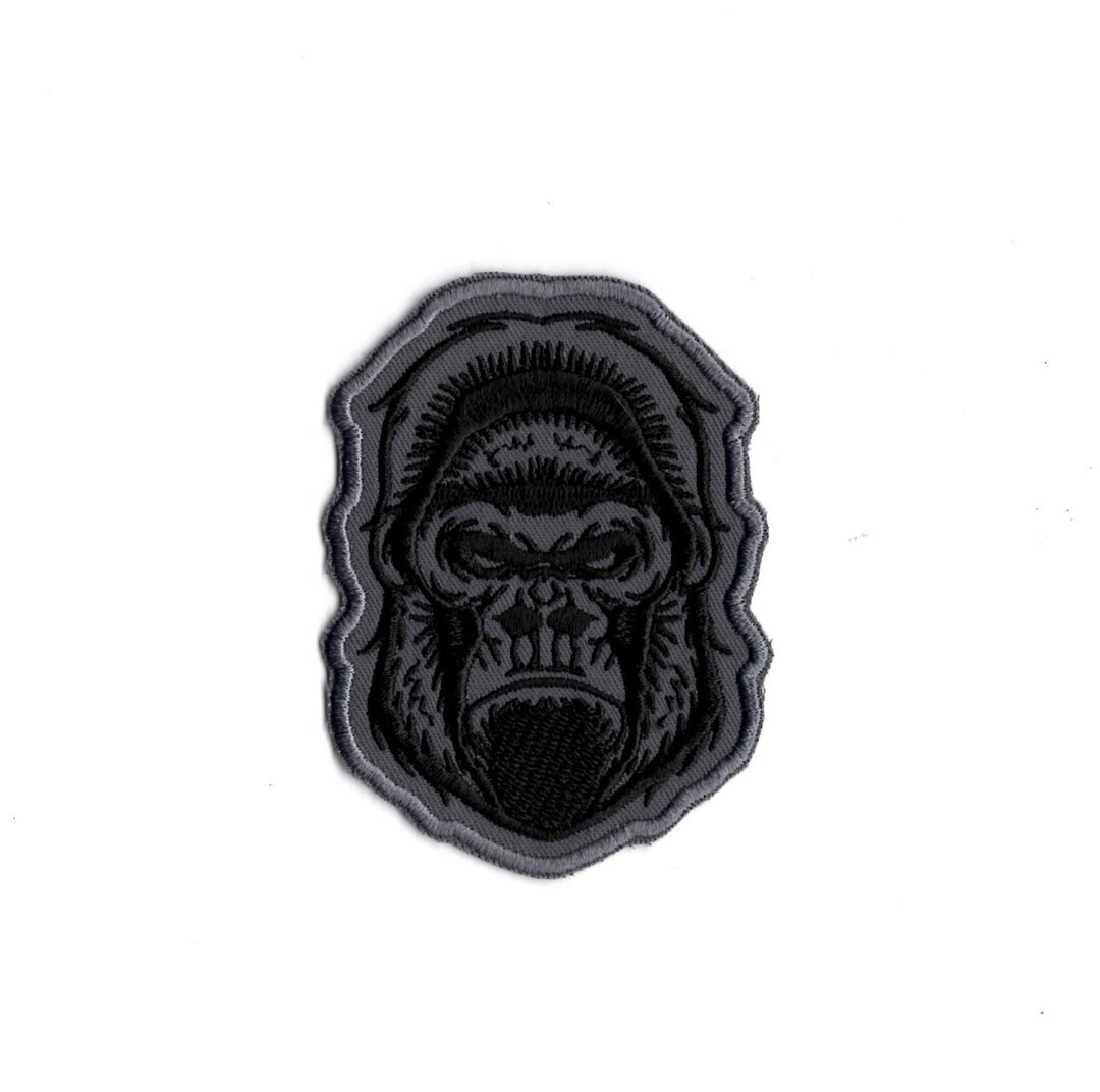 Embroidered Gorilla Patch: Iron on Ape Applique (2.5x3.25 Inch) - Etsy