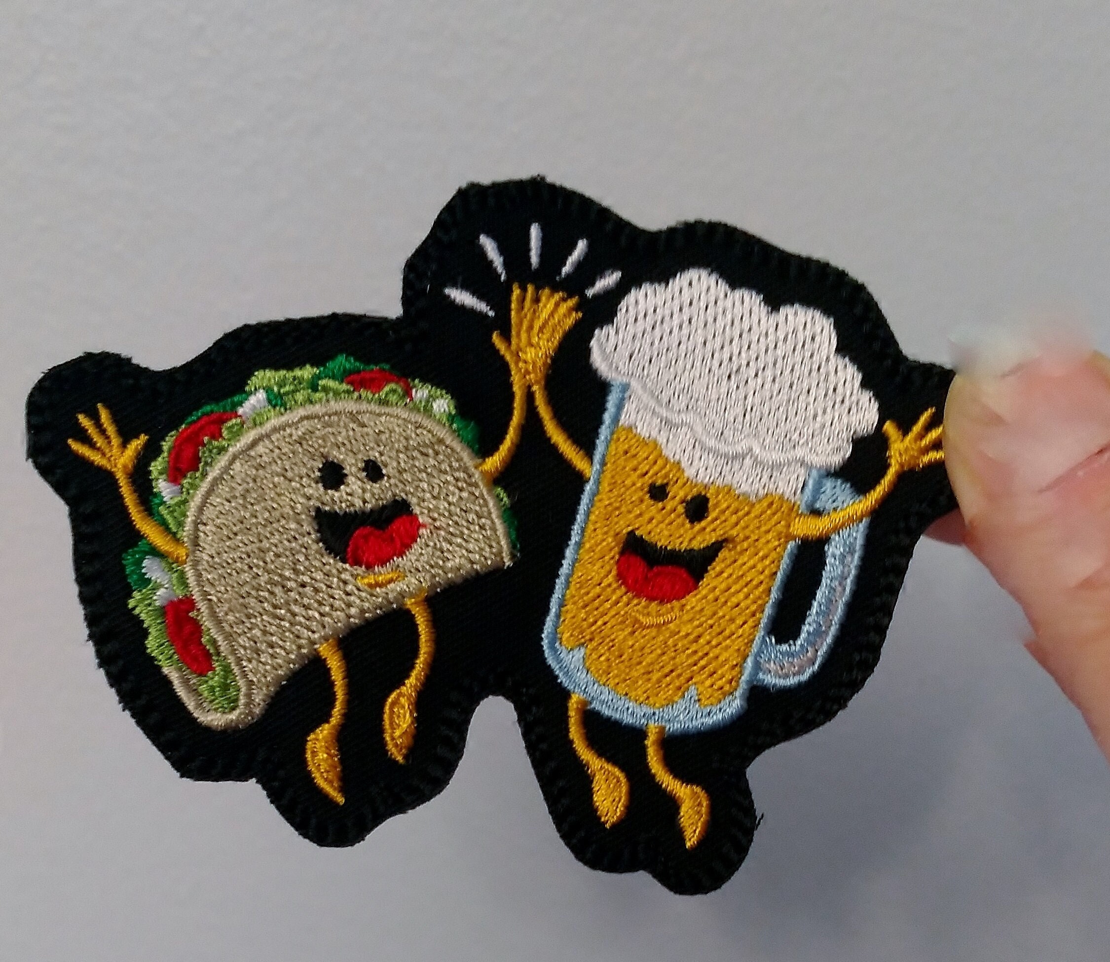 Beer and Taco Fiesta Patch - Iron on Embroidered Applique by Magic ...
