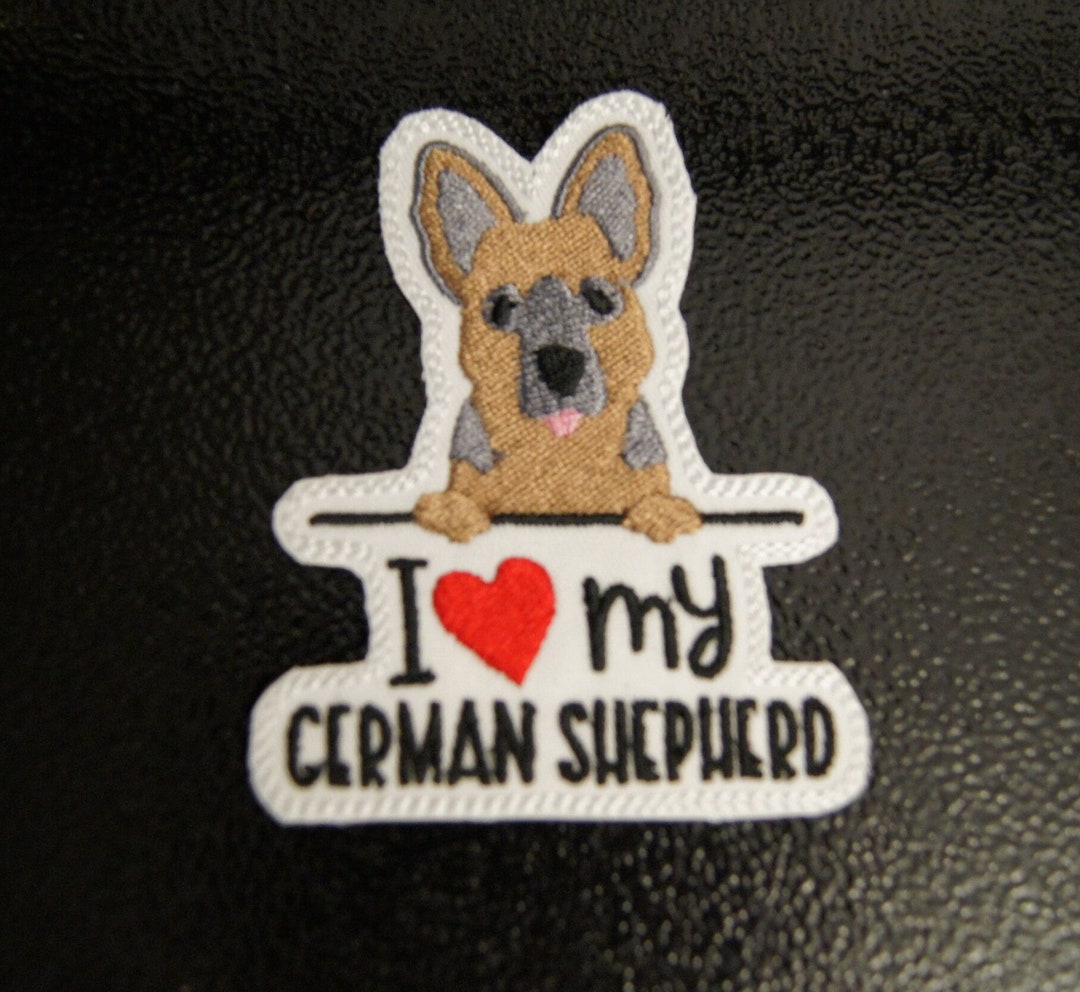 I Love My German Shepherd Patch | Embroidered Dog Applique - Etsy