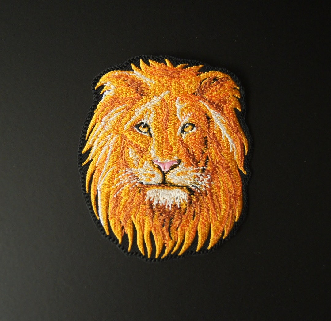 Lion Patch Iron on Embroidered Lion Safari Fabric Patch by Magicpatches ...