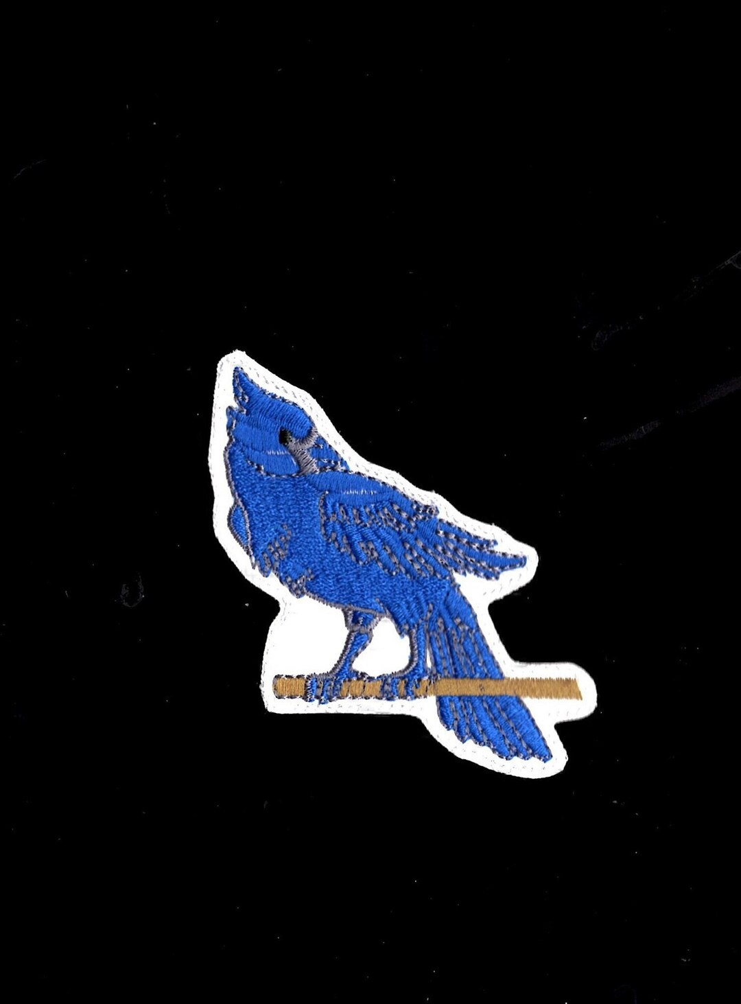 Blue Bird Patch Embroidered Iron on Fabric Blue Jay Bird Watching Patch ...