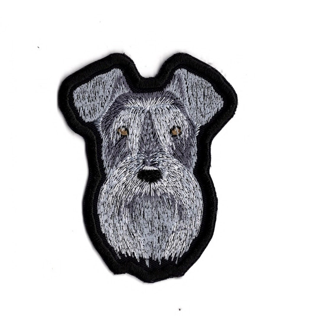 Schnauzer Dog Patch: Embroidered Iron-on Fabric Applique - Etsy