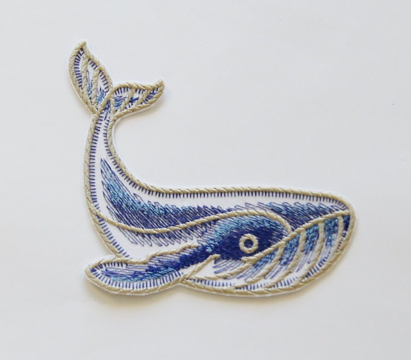 Big Blue Whale Iron on Patch: Embroidered Ocean Friend Badge - Etsy