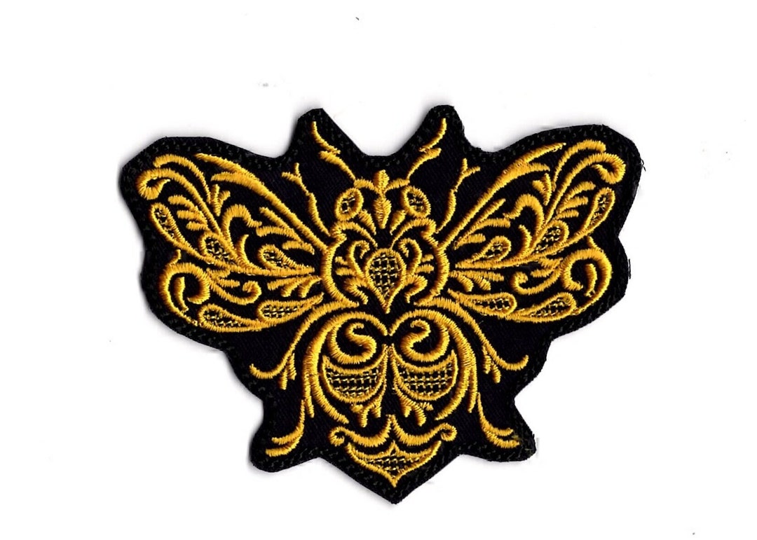 Queen Bee Patch Embroidered Iron on Fabric Gilded Queen Honey - Etsy