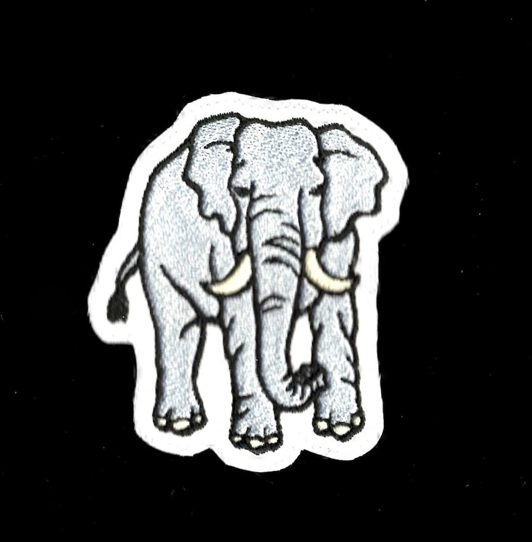 Elephant Patch Embroidered Iron on Patch Fabric Elephant Safari Patch ...