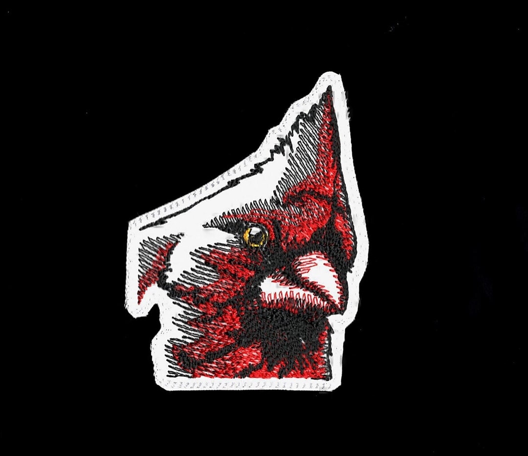 Wild Cardinal Bird Embroidered Iron on Fabric Patch by Magicpatches ...