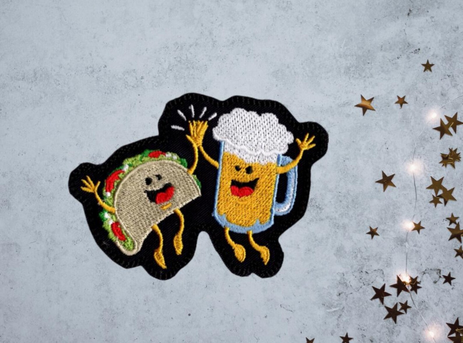 Beer and Taco Fiesta Patch - Iron on Embroidered Applique by Magic ...