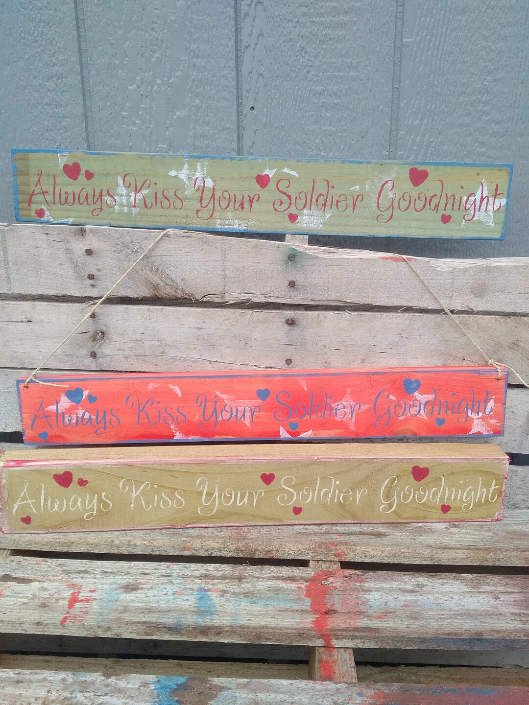 Always Kiss Your Soldier Goodnight, Military Wife Sign, Love My Soldier ...