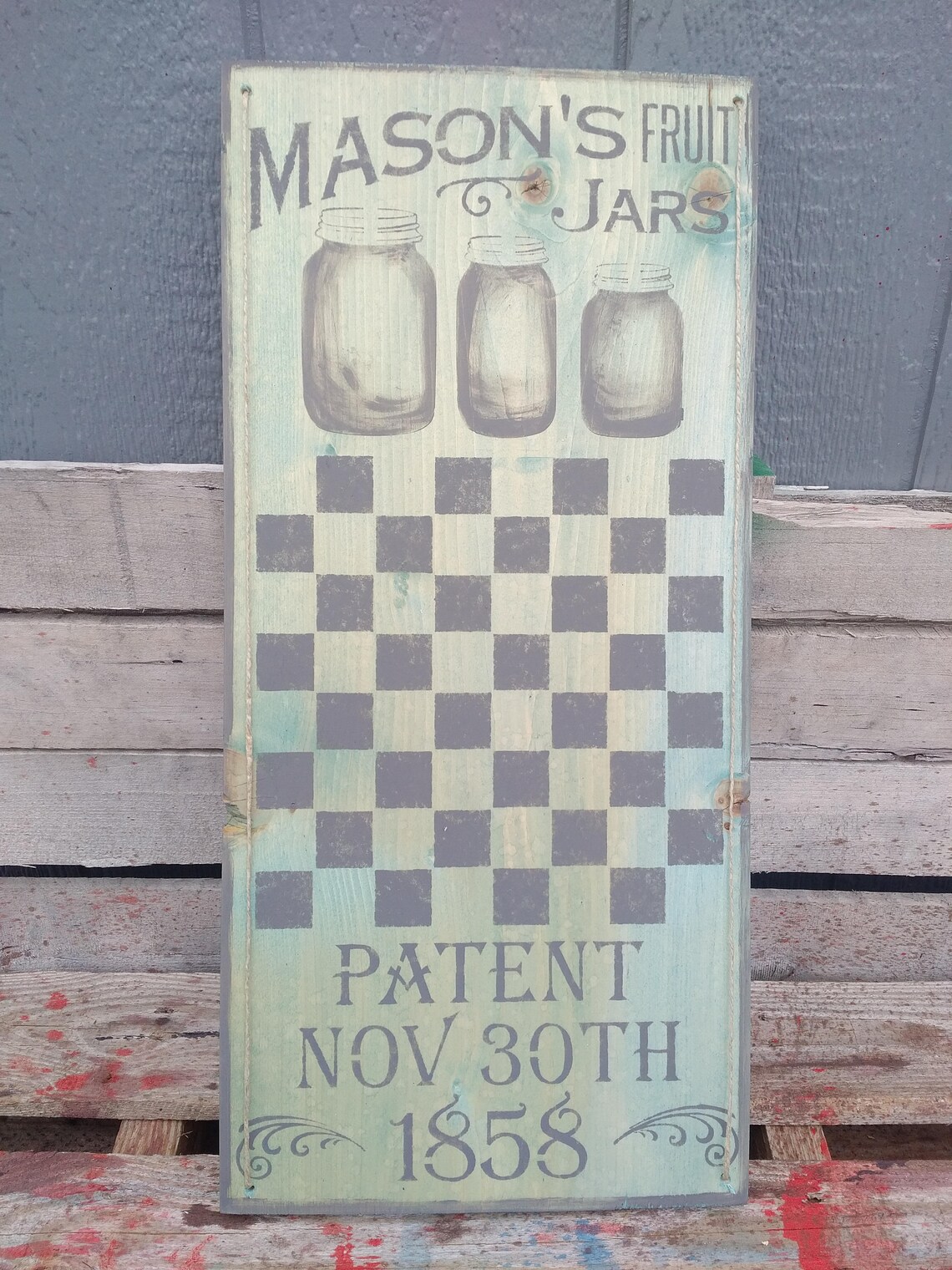 Mason Jar Sign for Mason Jar Collectors Blue Mason Jar Sign - Etsy