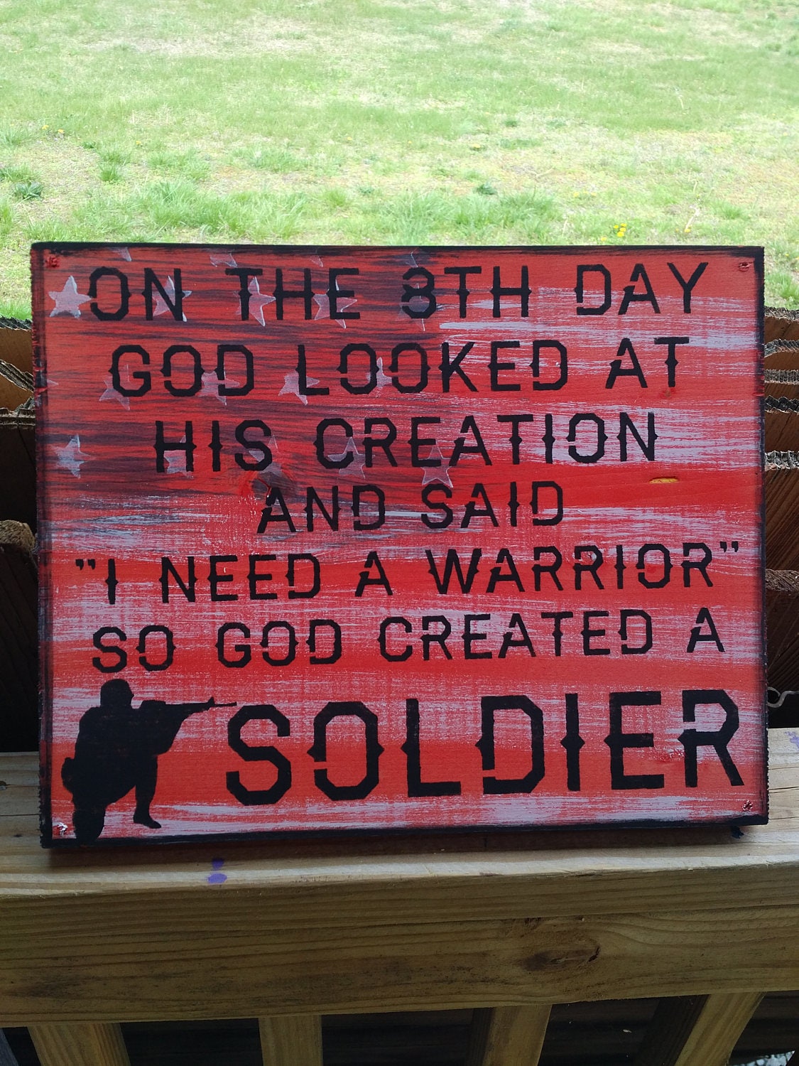 God Created a Soldier Sign USA Made Proud Soldier Sign Military Gift My ...