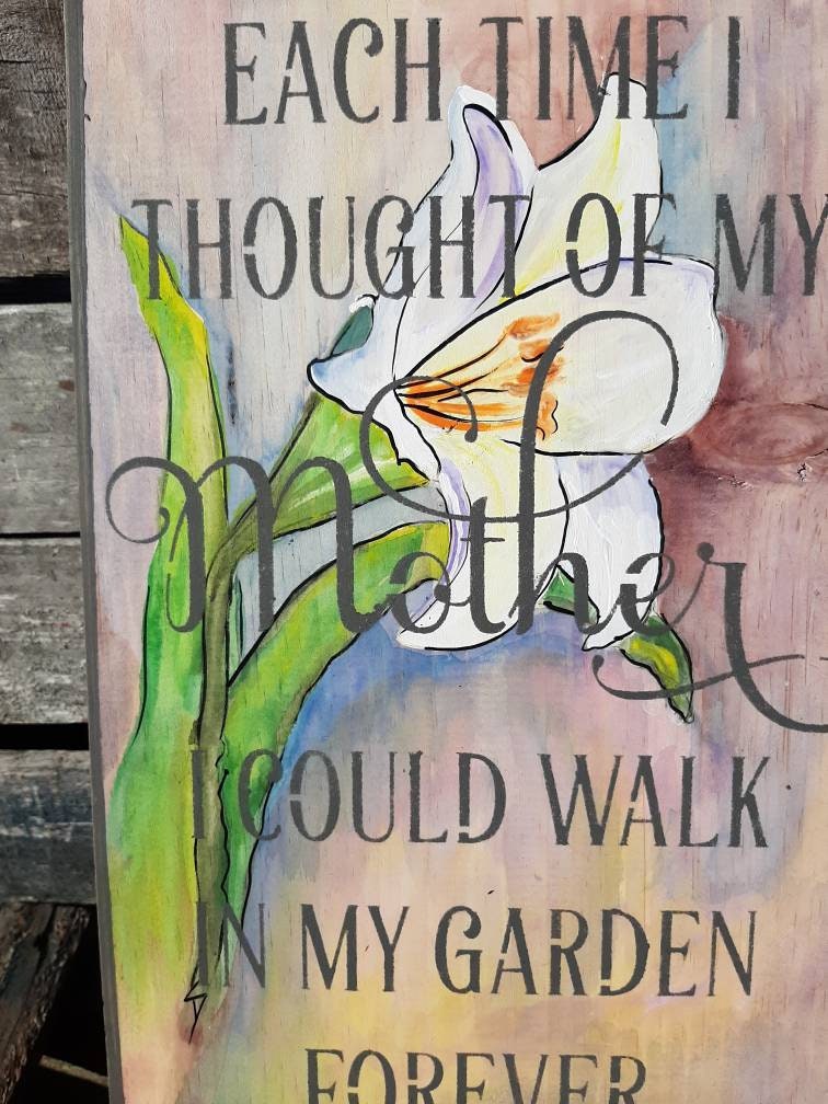 Flowers for My Mother Sign I Miss My Mom Sign Tribute to | Etsy