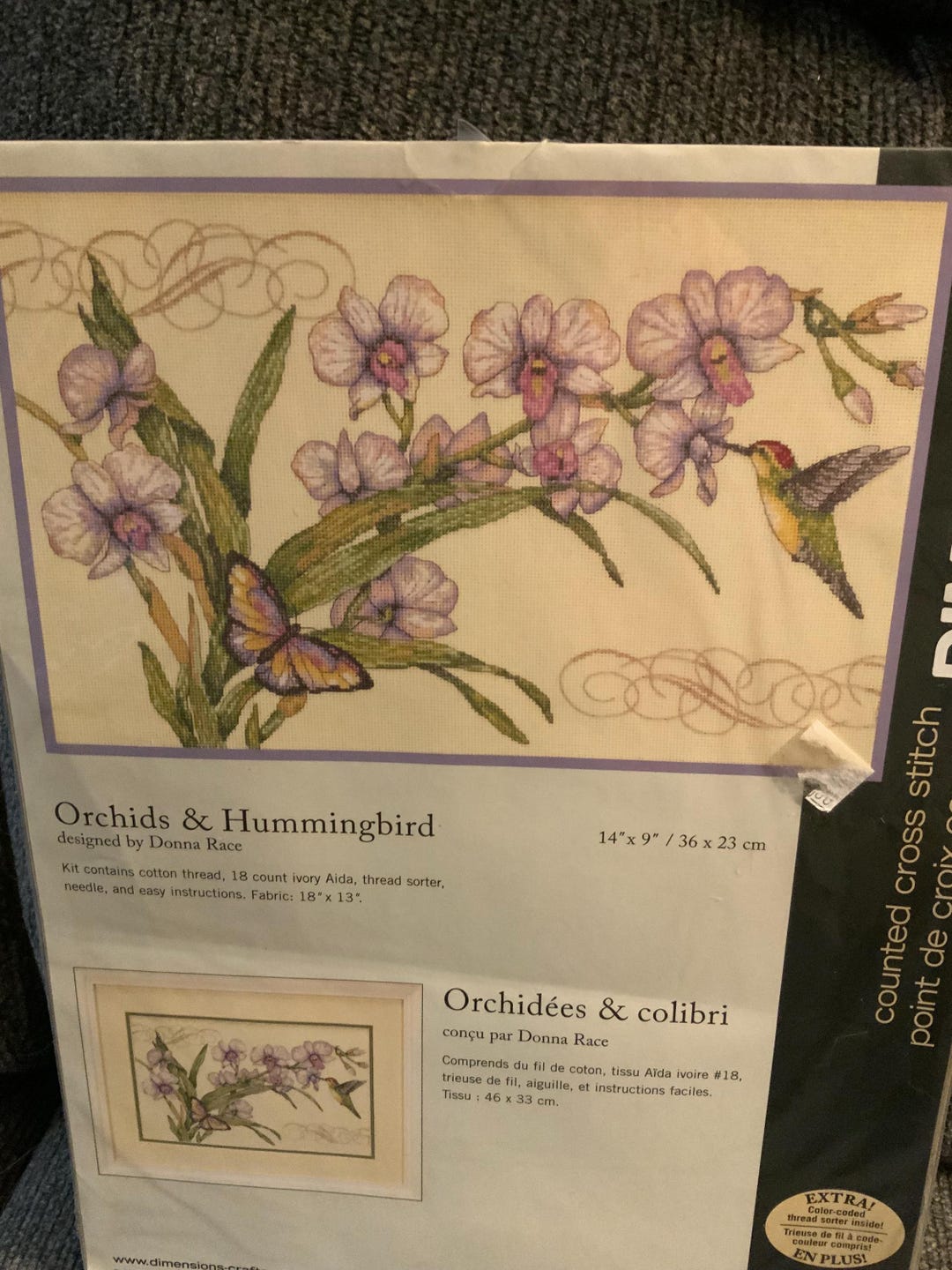 Orchids & Hummingbirds. A Dimensions Cross Stitch Kit - Etsy
