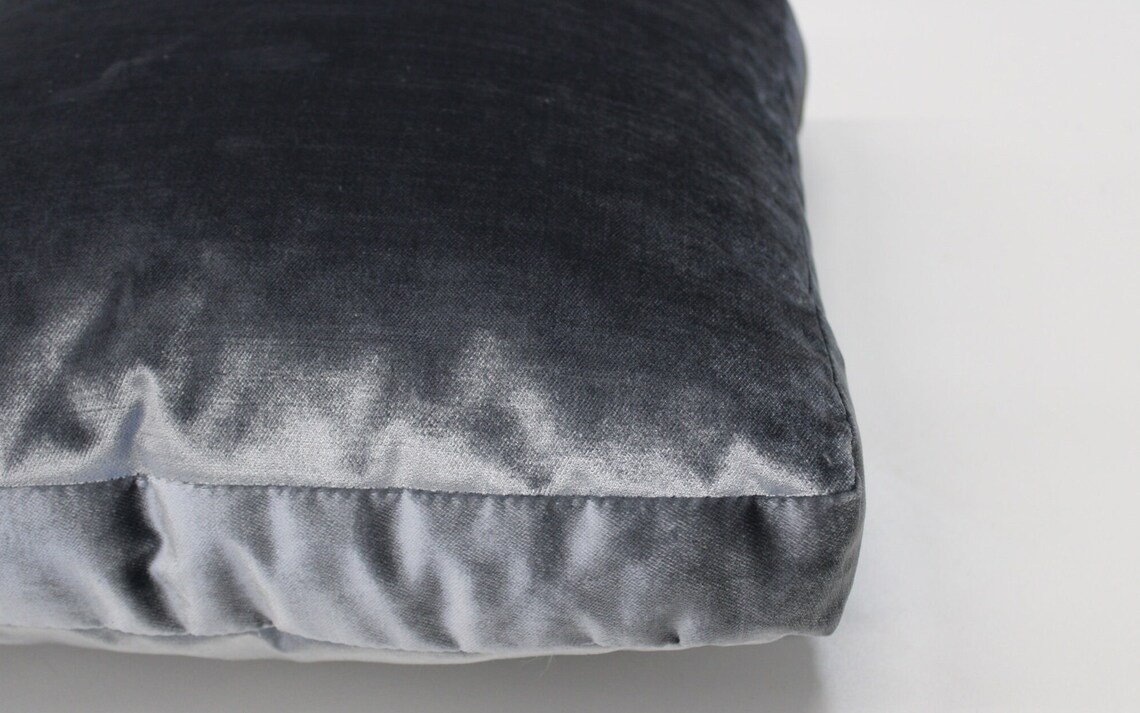 Boxed Square Silver Velvet Designer Pillow - Etsy