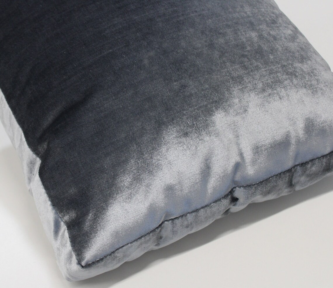 Boxed Square Silver Velvet Designer Pillow - Etsy