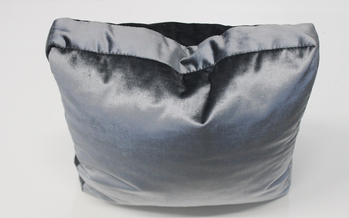 Boxed Square Silver Velvet Designer Pillow - Etsy
