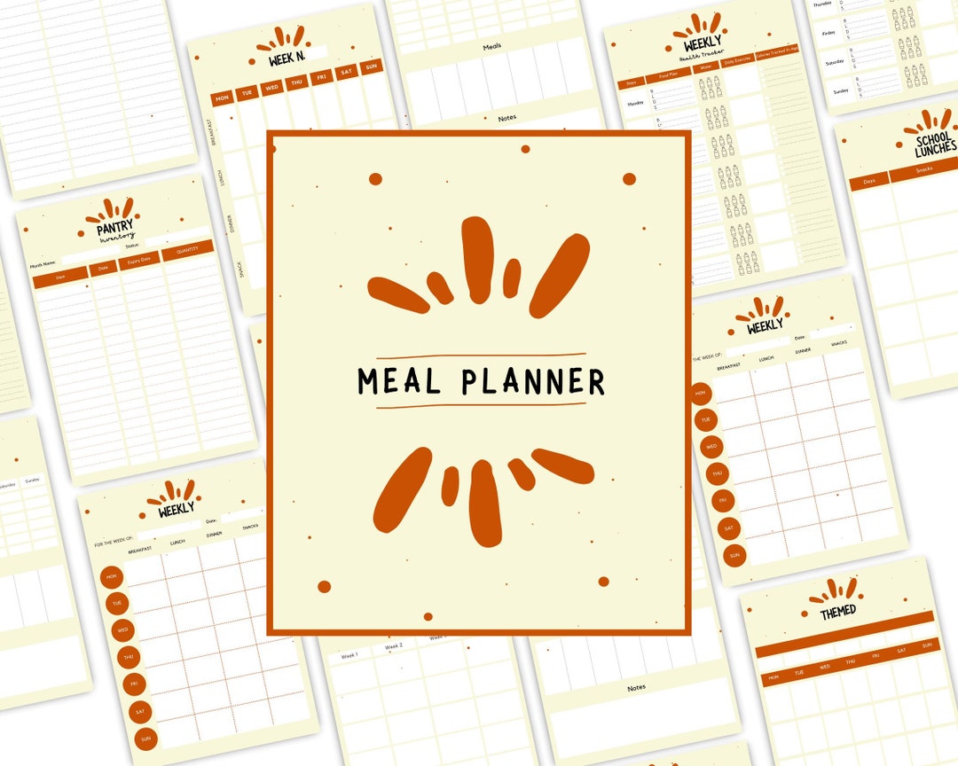 Digital Meal Planner, Monthly and Weekly Meal Menu Planner, Health and ...