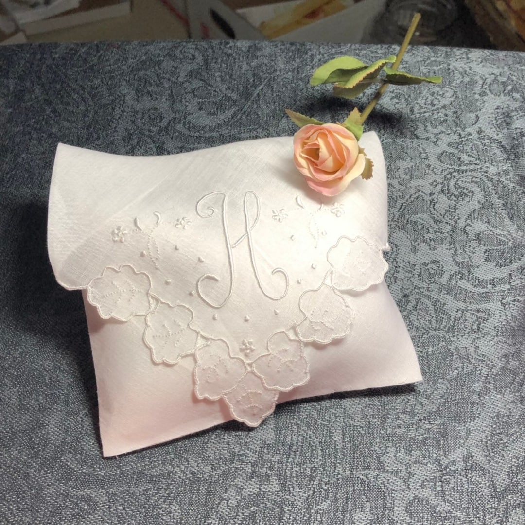 Lavender Sachet Made from An Antique Handkerchief Initial Monogram H ...