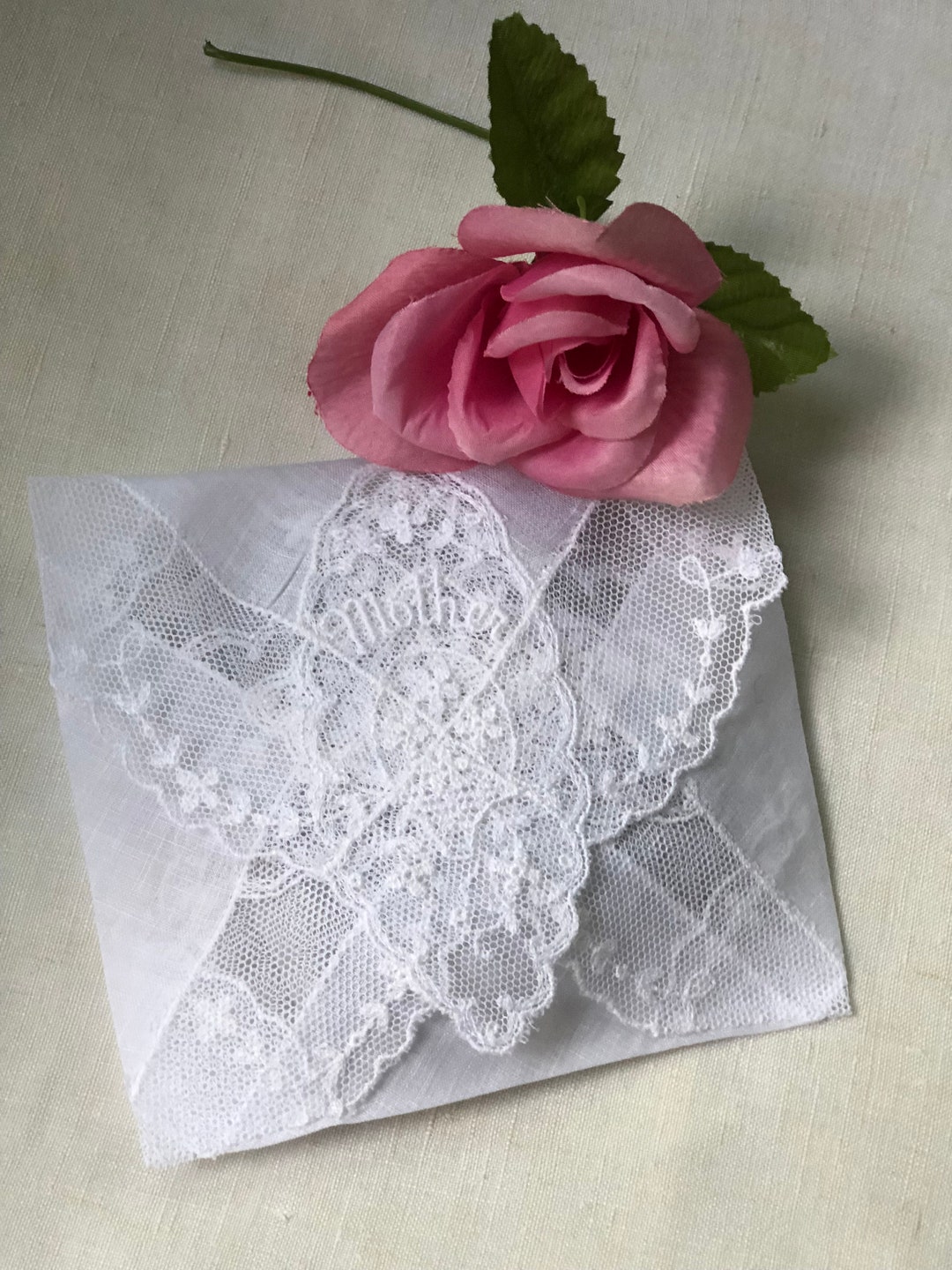 Handmade Lavender Sachet Made From an Antique Handkerchief With Mother ...