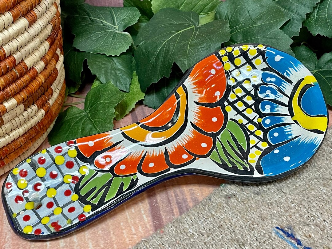 Rustic Mexican Talavera Spoon Rest - Etsy