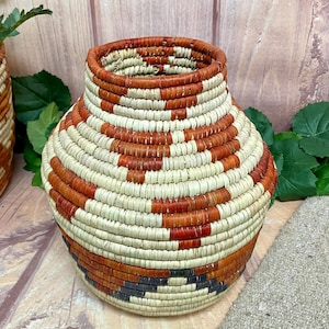 10" Hand Coiled Olla Basket - Etsy
