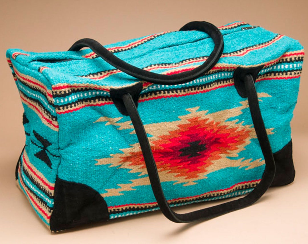 Weekender Rug Bag Southwest Design- Teal - Etsy