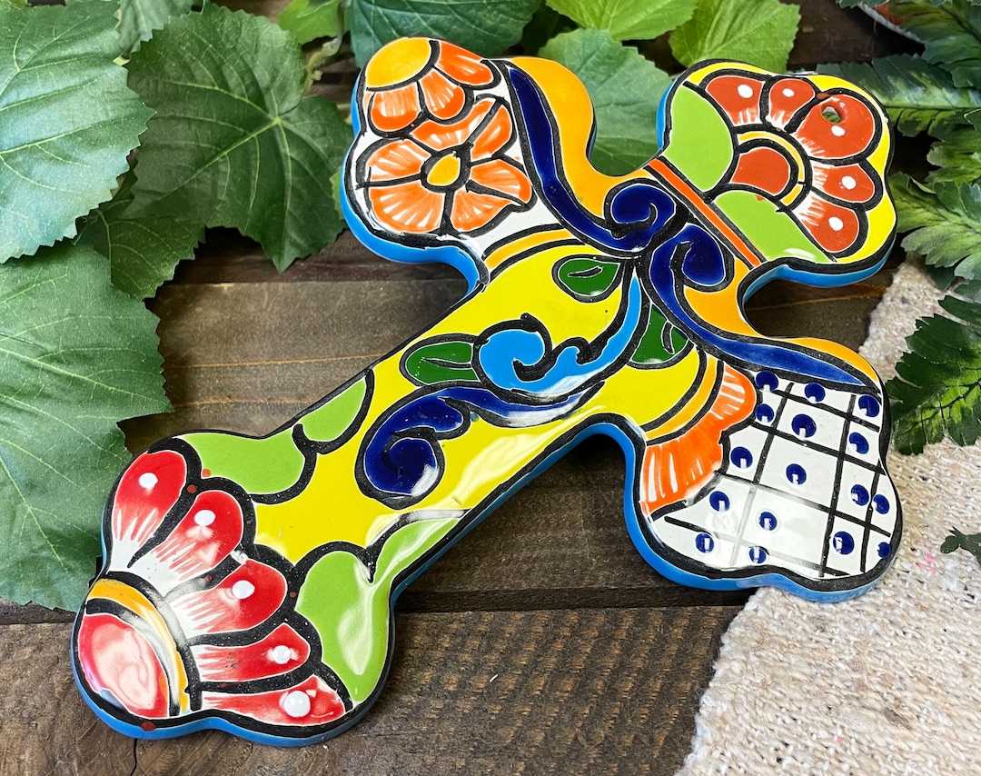 11 Traditional Hand Painted Talavera Wall Cross - Etsy