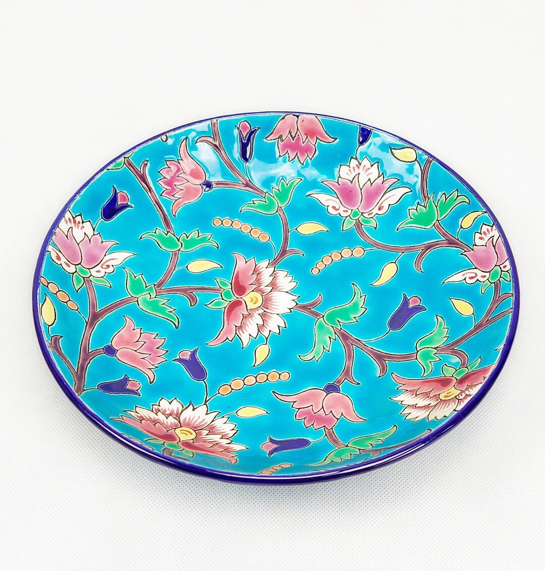 Rare Emaux De Longwy Enamel Serving Dish, Floral Design, France, Ca ...