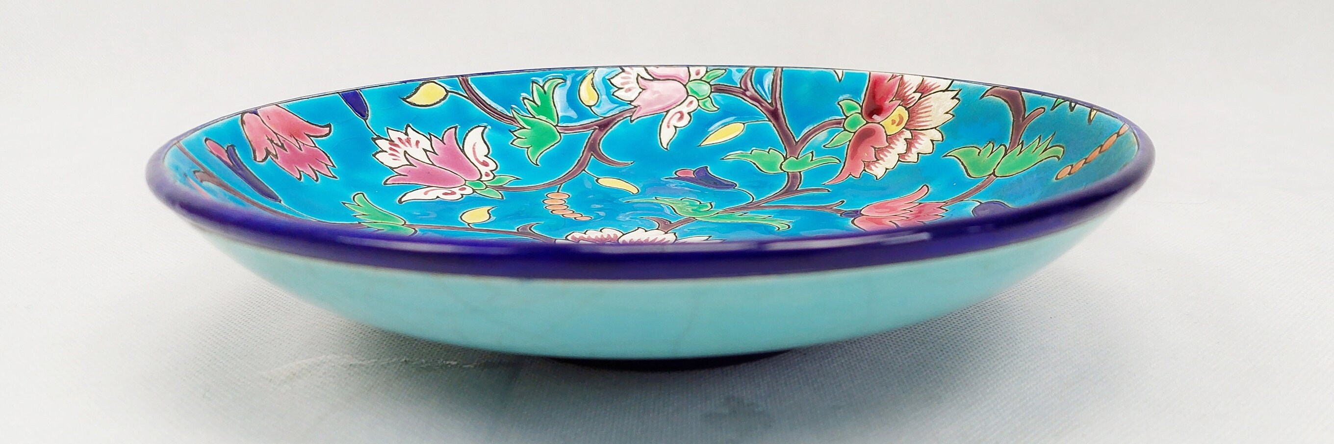 Rare Emaux De Longwy Enamel Serving Dish, Floral Design, France, Ca ...