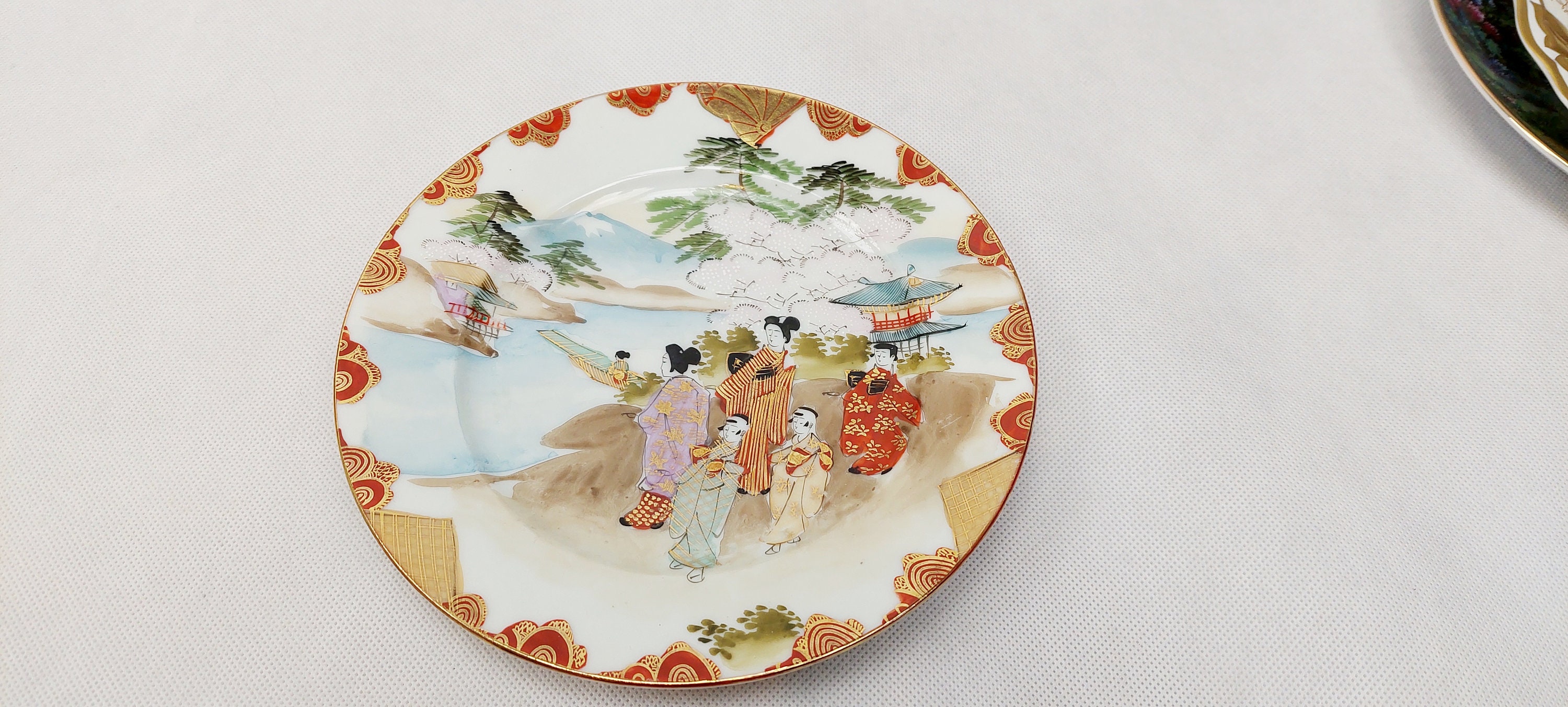 Antique Japanese Kutani Geisha Ware Porcelain Plate Late Meji - Etsy