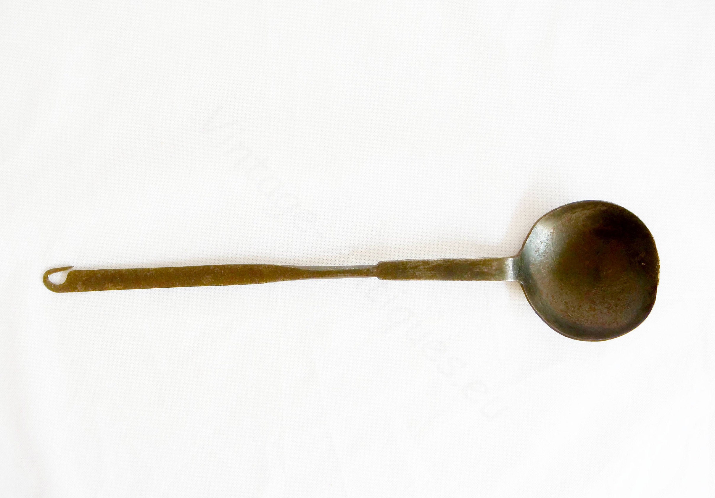 Antique 18th Century Hand Forged Iron Ladle With Straight Handle and ...