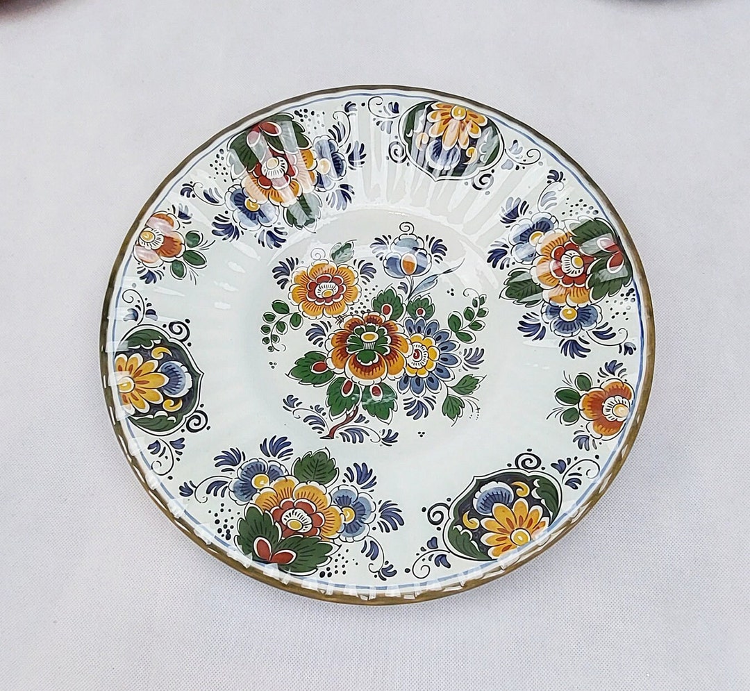 Vintage Delftware - Delft Polychrome (wall) Plate With Scalloped Rim ...