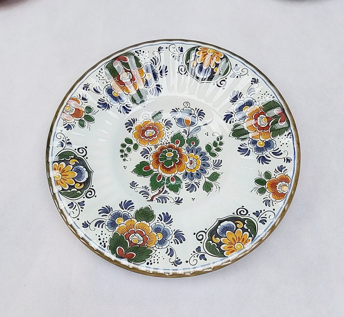 Vintage Delftware Delft Polychrome wall Plate With Scalloped Rim 30 Cm ...
